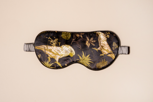 Black Parrot Printed Silk Eye Mask – Muraki Home